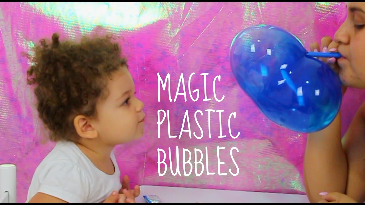 MAGIC PLASTIC BUBBLES BLOW UP BALLOONS BLUE GREEN AND RED - YouTube