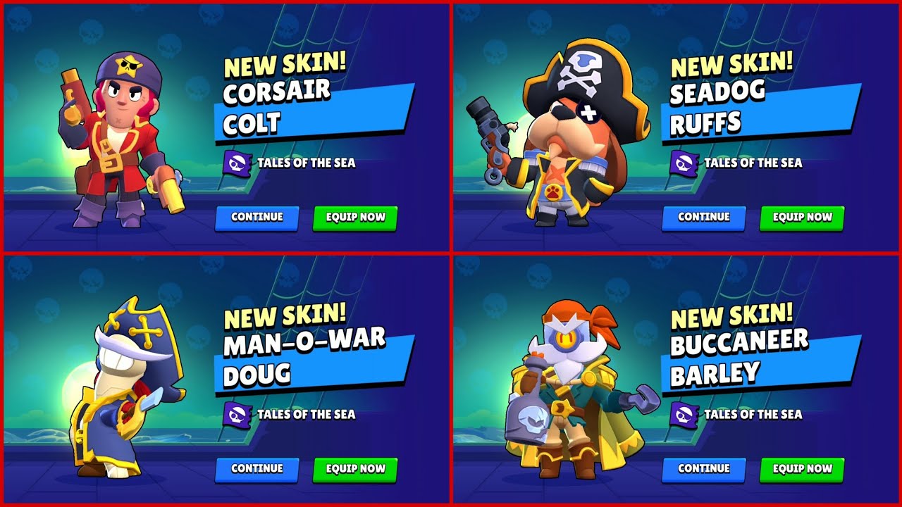 UNLOCKING ALL PIRATE SKINS WITH NEW BACKGROUND | Brawl Stars - YouTube
