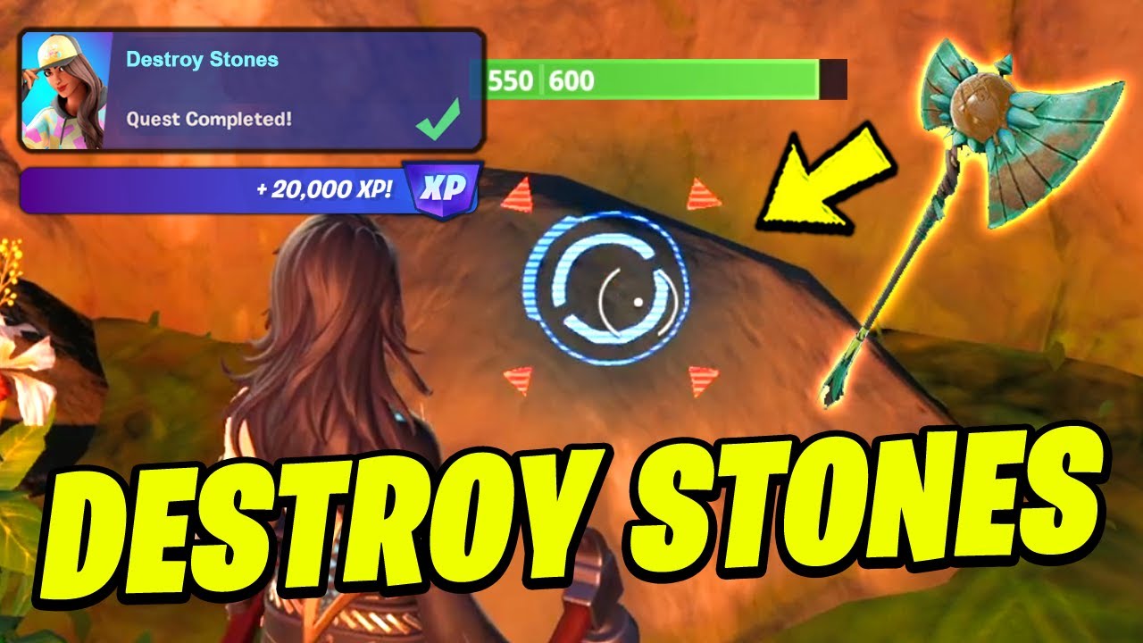 How to EASILY Destroy Stones - Fortnite Summer Escape Quest - YouTube