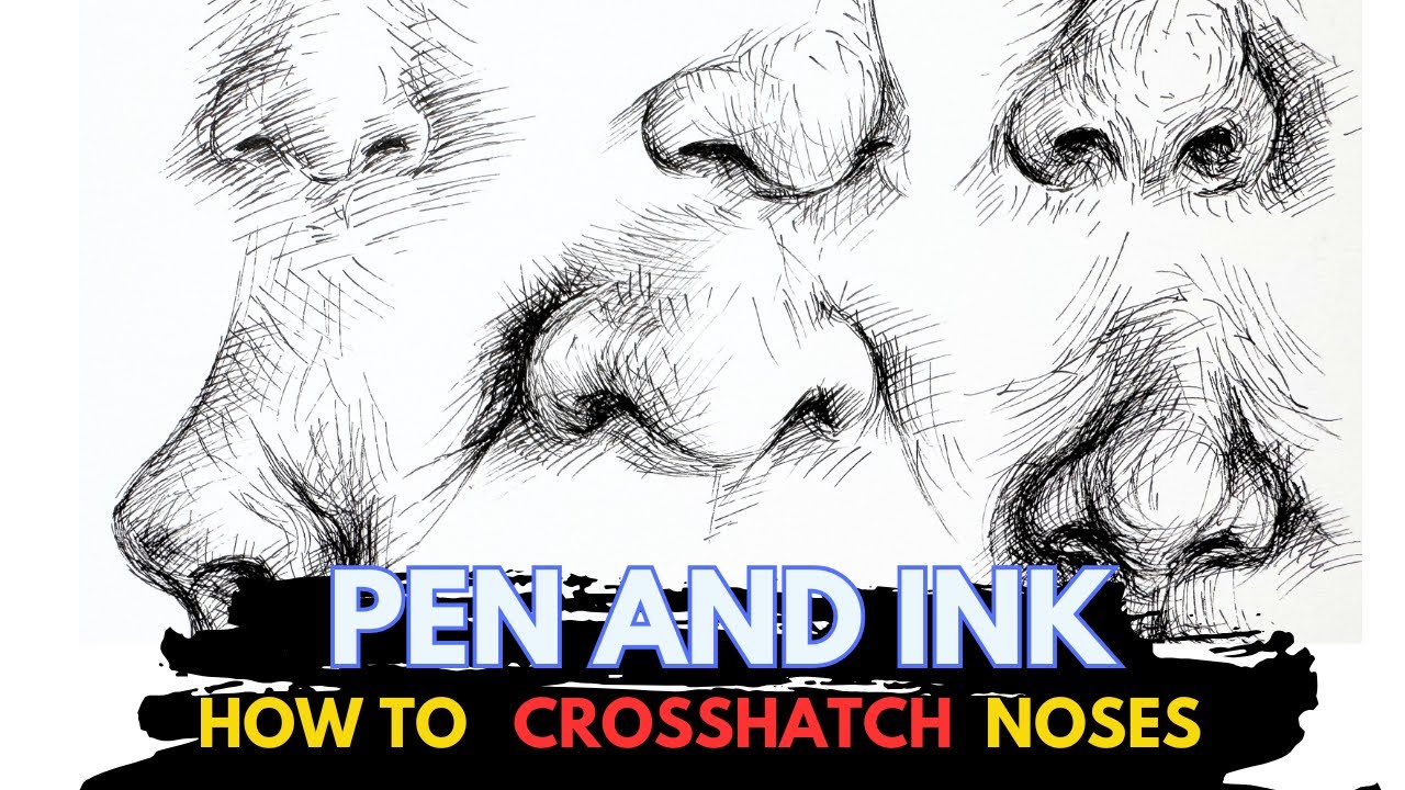 Draw 3D Realistic Noses in Pen and Ink | Nose Portrait Study - YouTube