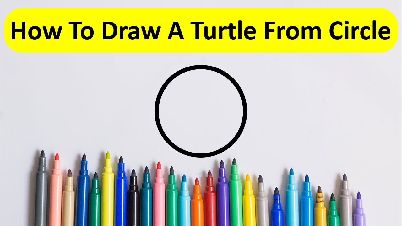 How To Draw Turtle From Circle How To Draw Turtle Using Circle Easy