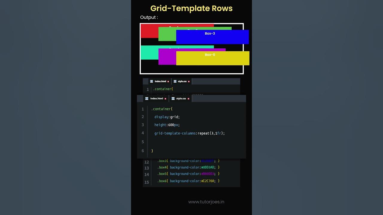 CSS Grid Template Rows| Tutor Joe's - YouTube