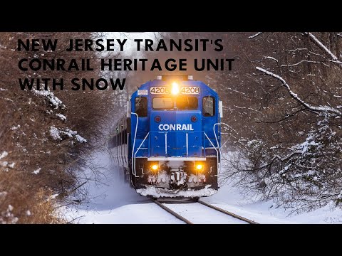 New Jersey Transit - Conrail Heritage With Snow - YouTube