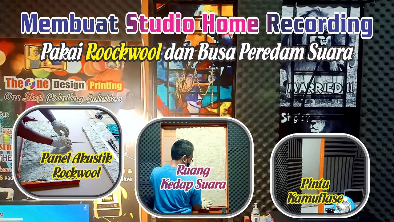 MEMASANG ROCKWOOL PEREDAM SUARA, MEMBUAT STUDIO HOME RECORDING - YouTube