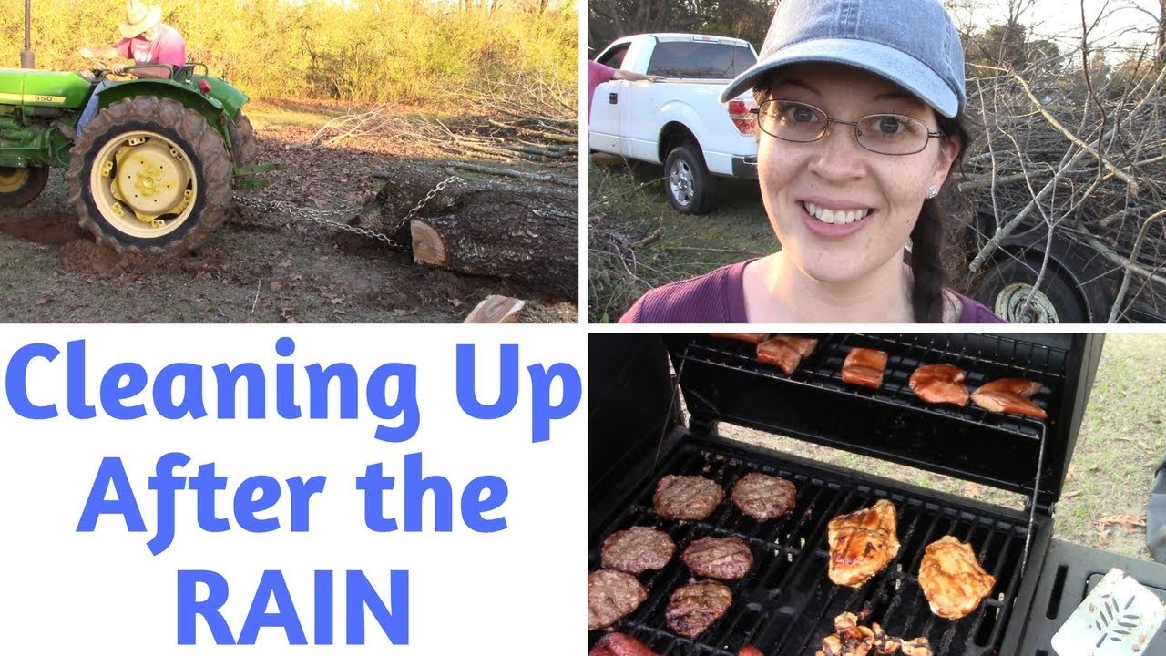 Cleaning Up After the Rain ~with Dad - YouTube