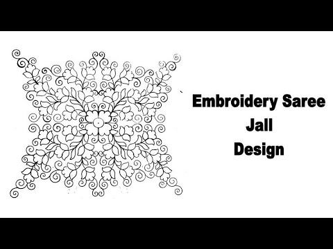 Draw Embroidery Saree Jall Design With Pencil - YouTube