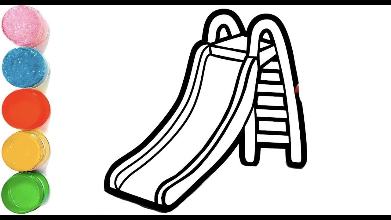 How To Draw Rainbow Slide Drawing | Easy Slide Drawing | Slide Drawing ...