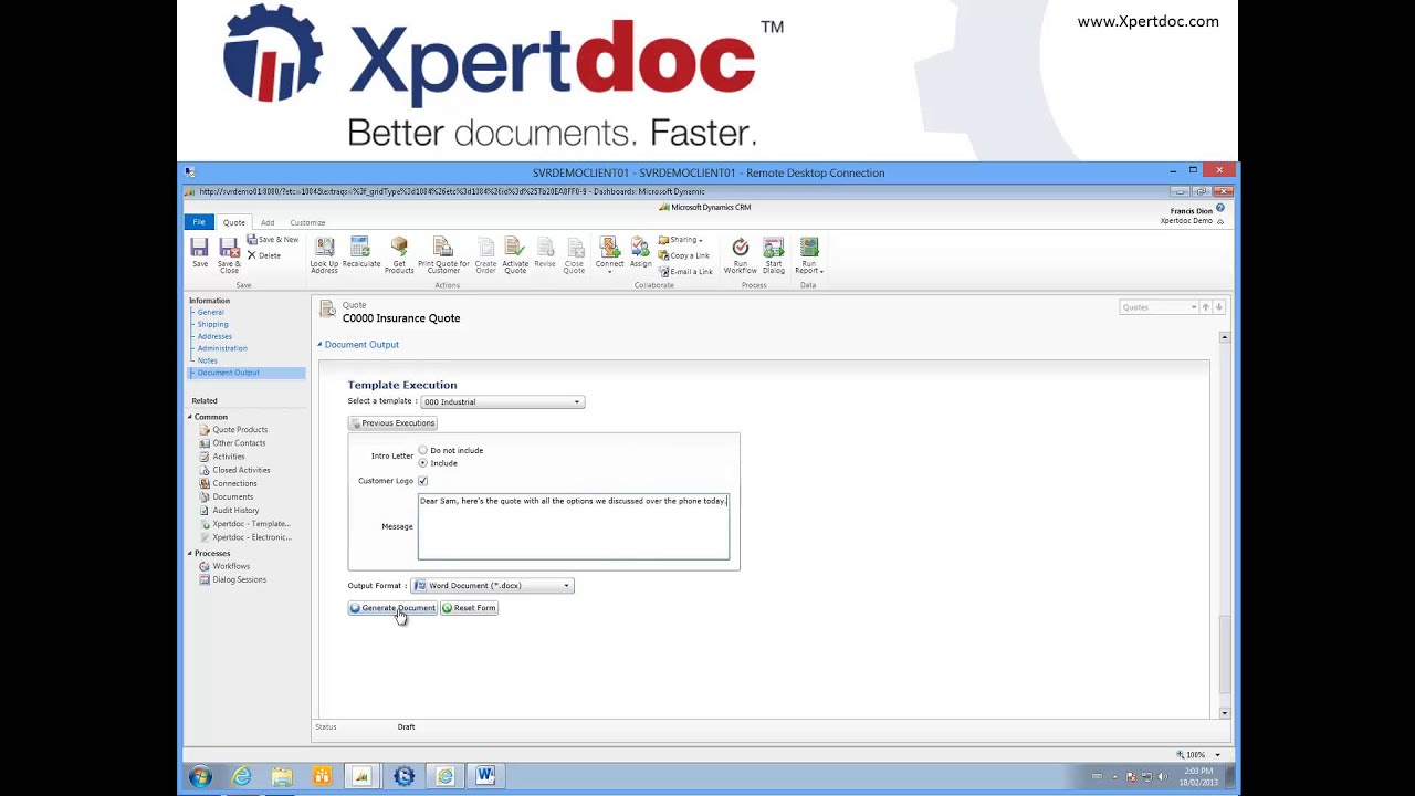 Better Documents Faster on Dynamics CRM with Word and Xpertdoc (now ...
