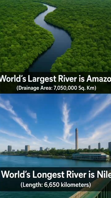 🌍 World's Largest & Longest Rivers | Amazon vs Nile | Amazing Geography ...