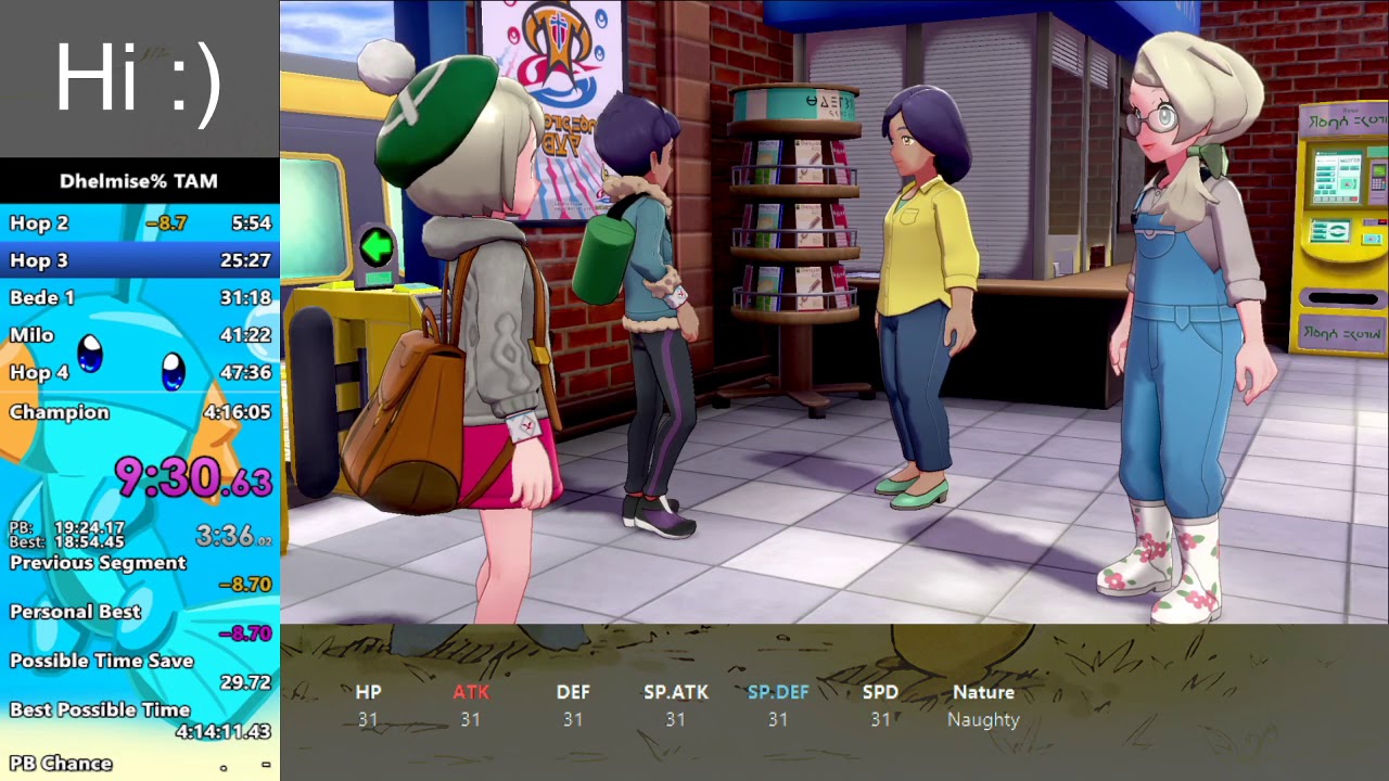 Pokemon Sword Dhelmise% Trade Alt Main Speedrun - 4:02:35 (PB) (WR ...