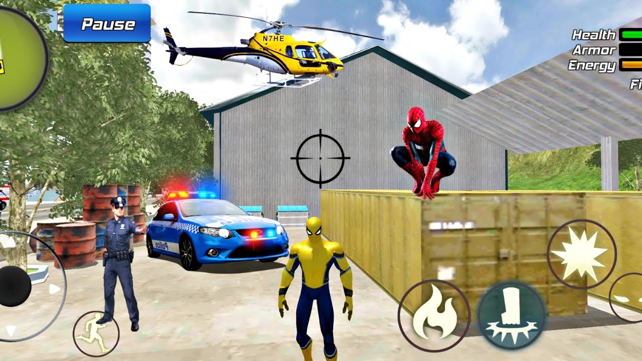 Yellow Spider Ropehero In Spiderman Style Gameplay #4 - 3D Game With ...