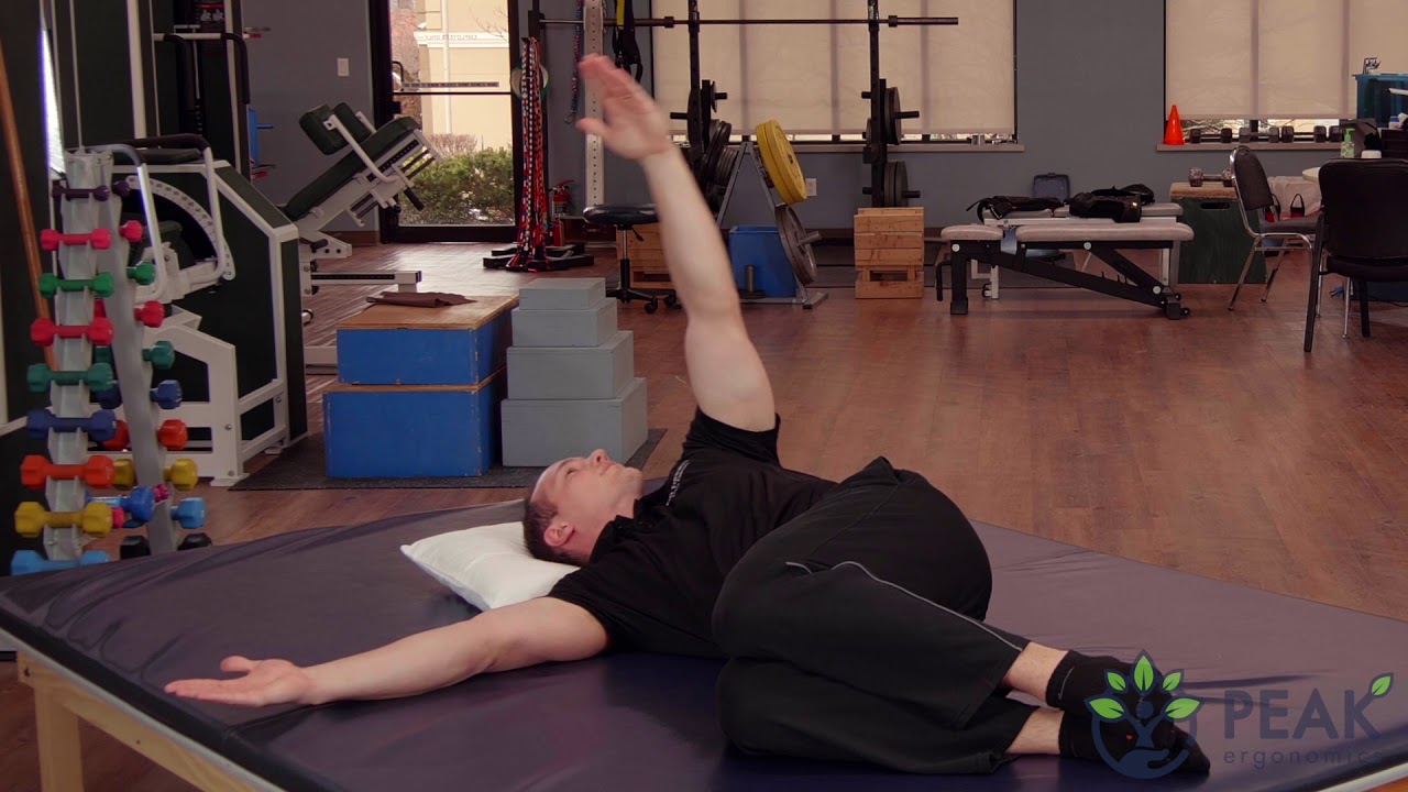 Side Lying Thoracic Rotation & Overhead Sweep - YouTube