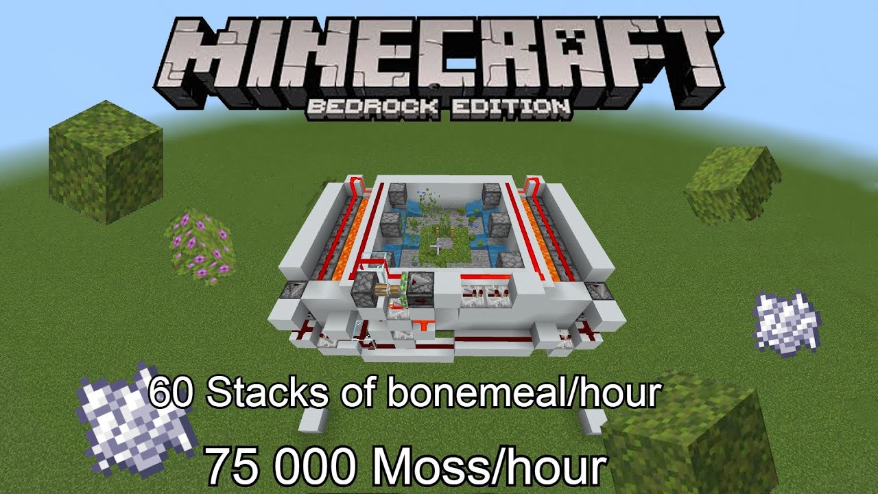 Minecraft Bedrock: Moss Farm 75 000 Moss/Hour for PE Switch Win10 and ...