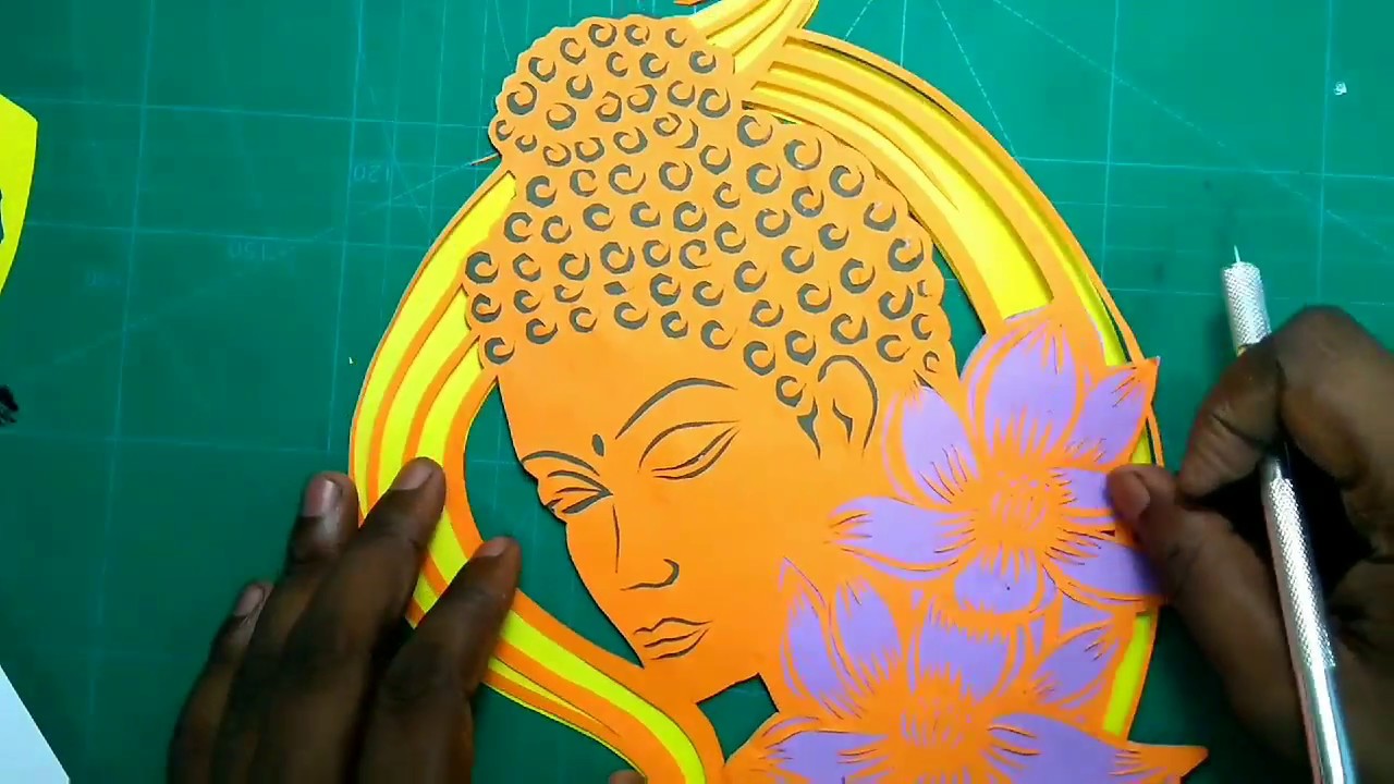 LORD BUDHA |paper cutting art| rainbow art /paper craft - YouTube