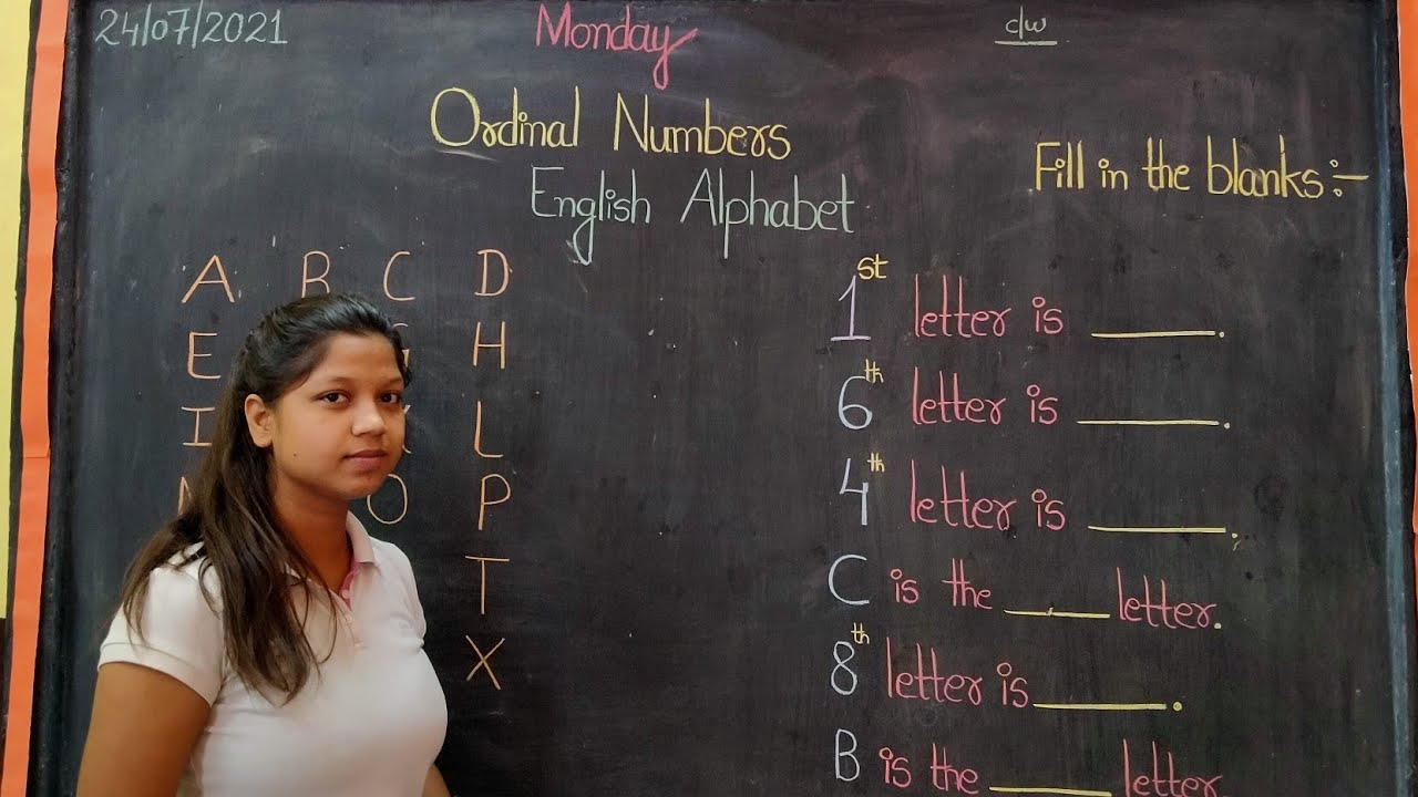 Ordinal Numbers with Alphabet - YouTube