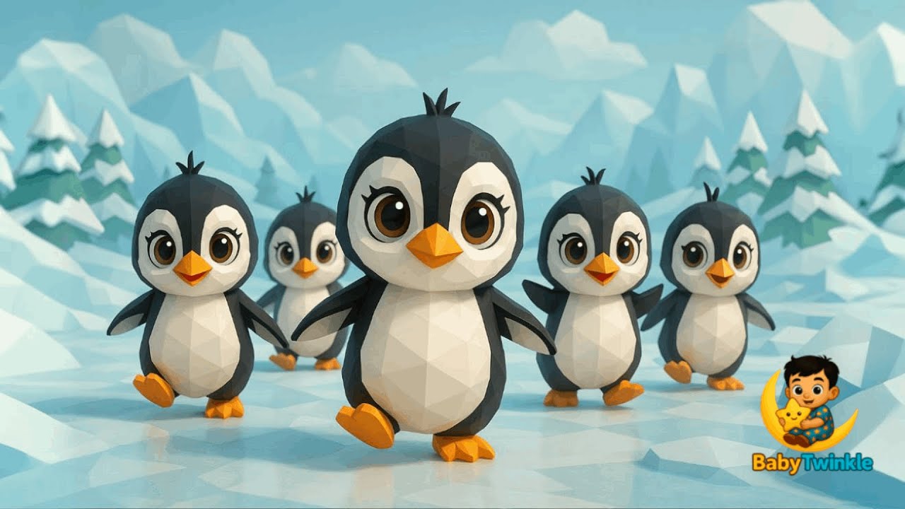 Five Little Penguins Nursery Rhymes for Babies Baby Twinkle 3D Animated ...