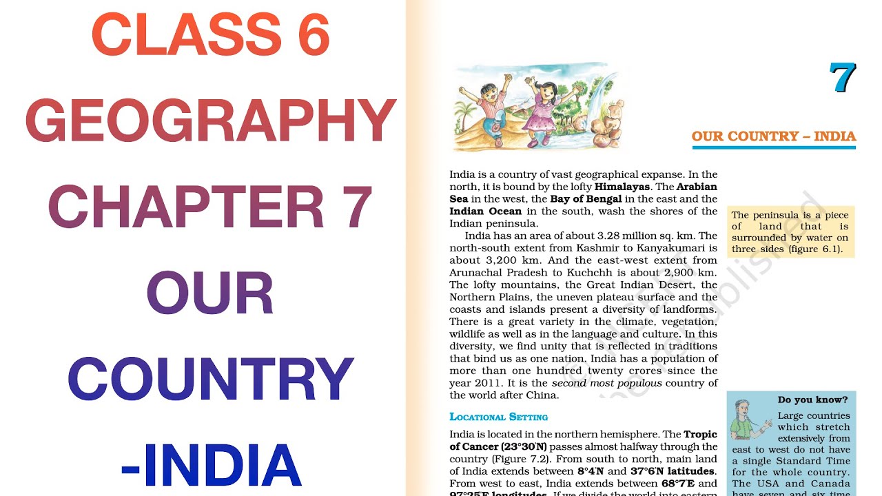 Reading NCERT CLASS 6 GEOGRAPHY CHAPTER 7: OUR COUNTRY – INDIA| USEFUL ...