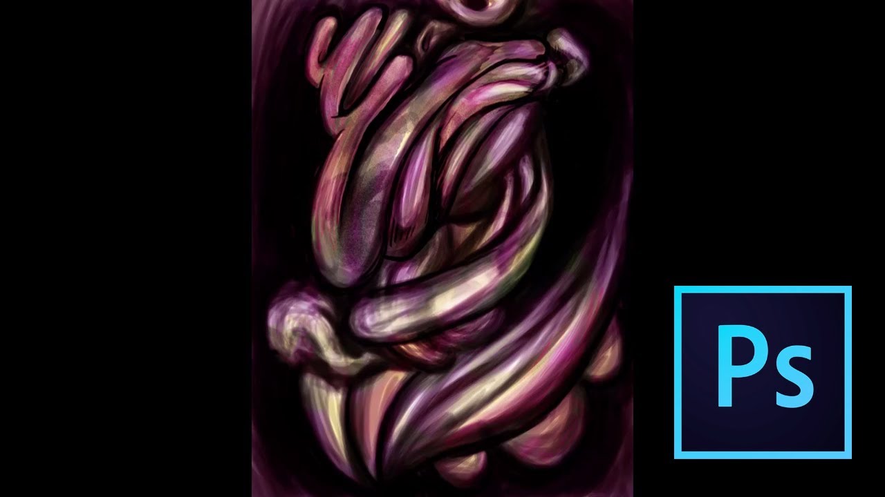 Photoshop Speed paint video. New Abstract Mural drawing with Adobe ...