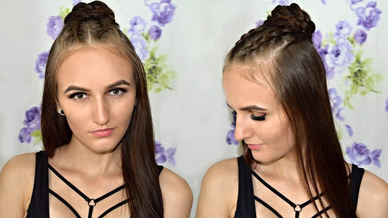Double Braided Top Knot - YouTube