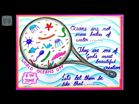 World Oceans Day Drawing || Save Oceans Easy Drawing || Easy Drawing ...
