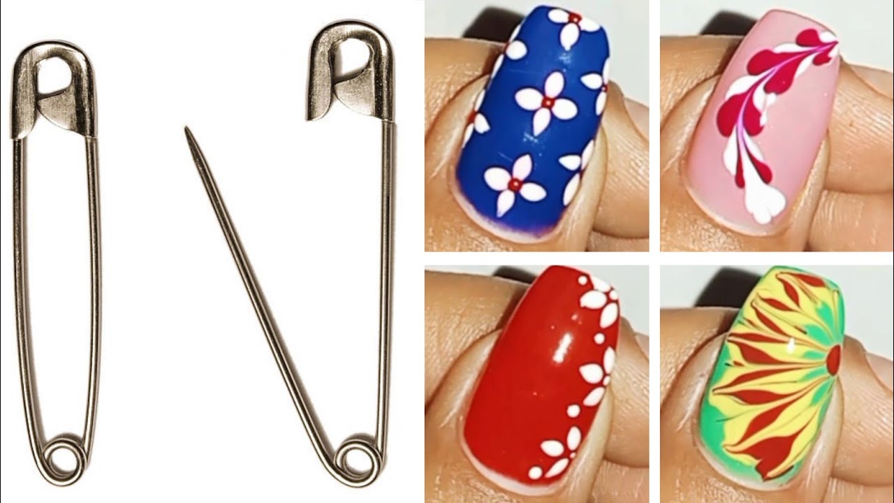 Nail Art Using Safety pin 🧷 | Easy Nail For Beginners | Nail ...