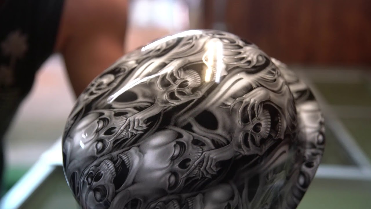 Military Helmet Hydrographic Skulls Applying Printed Designs To Three ...