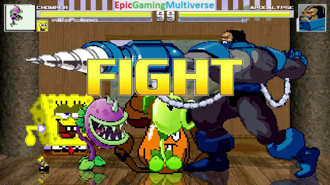 Plants VS Zombies Characters And SpongeBob SquarePants VS Apocalypse In ...