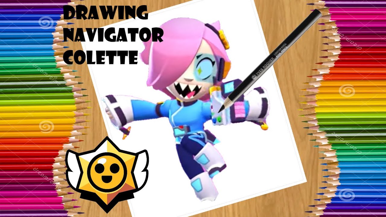 how to draw COLETTE SKIN NAVIGATOR COLETTE | brawl stars \ comment ...