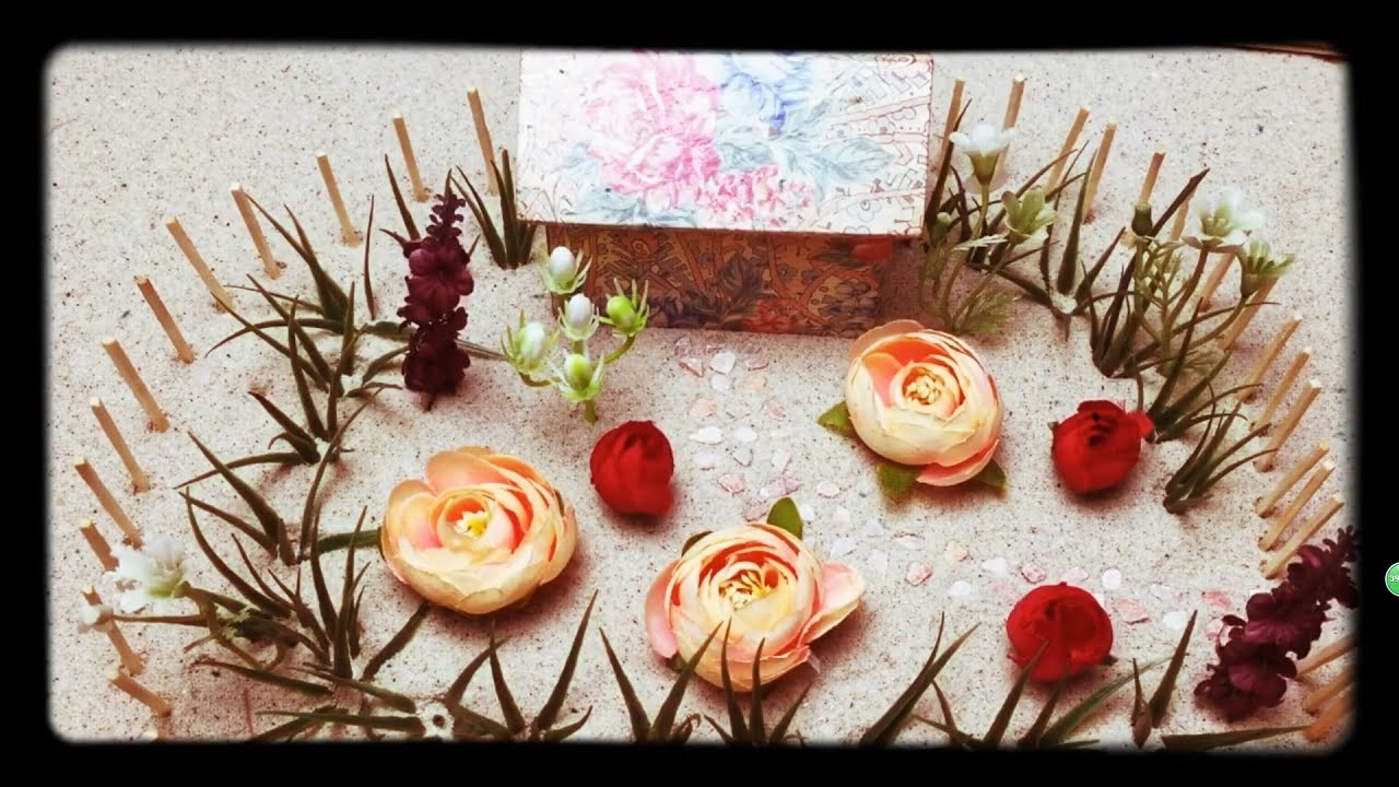 How to build a small flowery yard in a tray of sand ( @EnjoyOK ) - YouTube