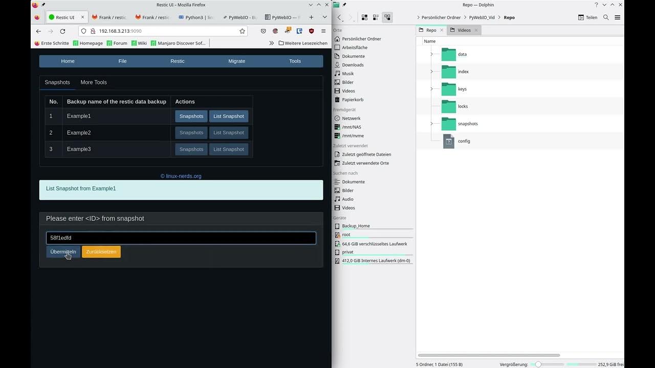 Vorstellung Restic UI (erstellt mit PyWebIO) - YouTube
