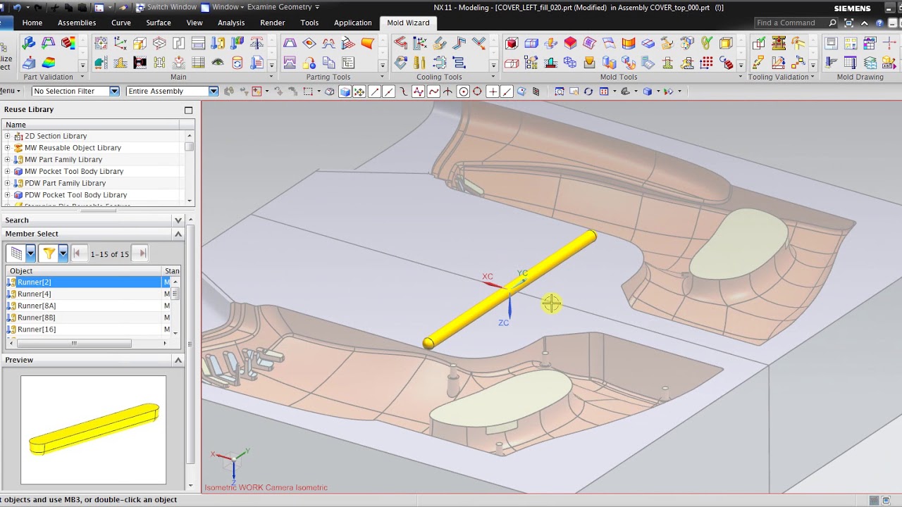 NX Mold Wizard : STEP 11 - Create Gate & Runner System - YouTube