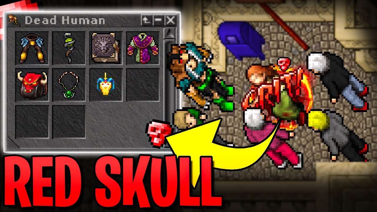 O Cara Pegou RED SKULL e DROPOU TUDO no meio do Pelego no TIBIA 🤑💲 ...