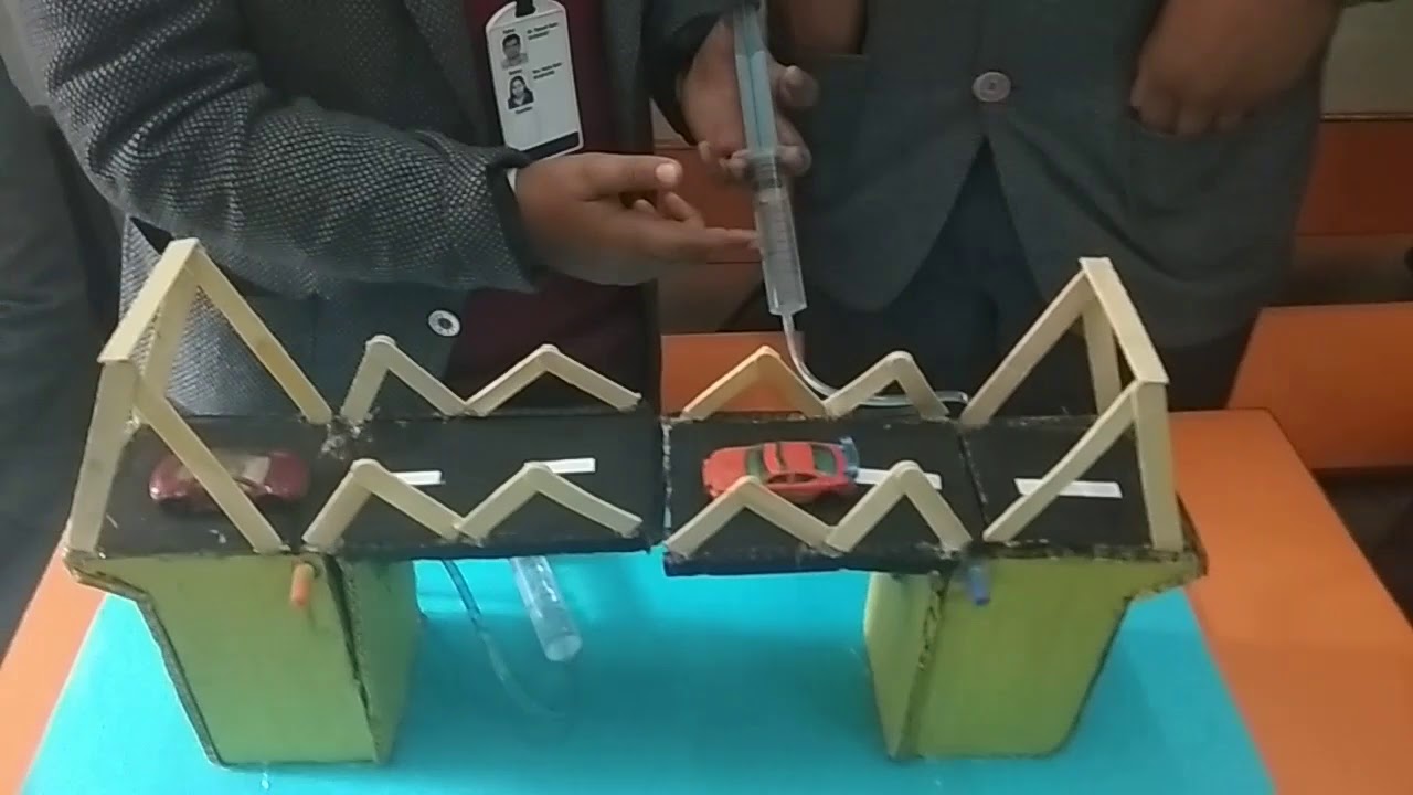 Hydraulic Bridge Working Model DIY - YouTube