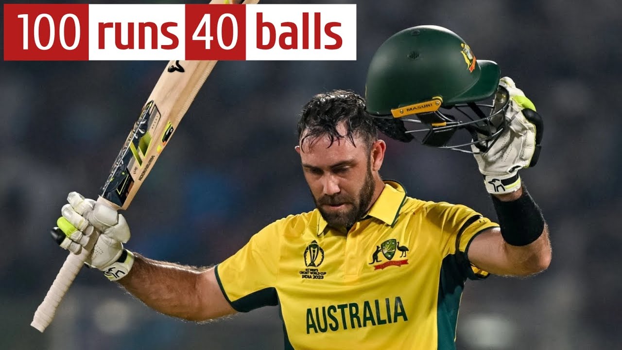 Glenn Maxwell hits🔥 fastest World Cup century | 100 runs 40 balls | ICC ...