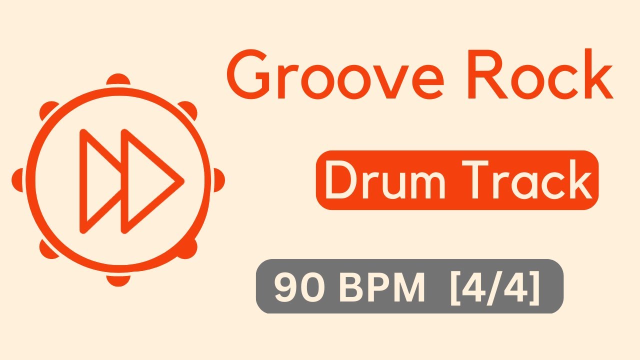 90 bpm | Groovy Rock Drum Beat | Backing Track (#2) - YouTube
