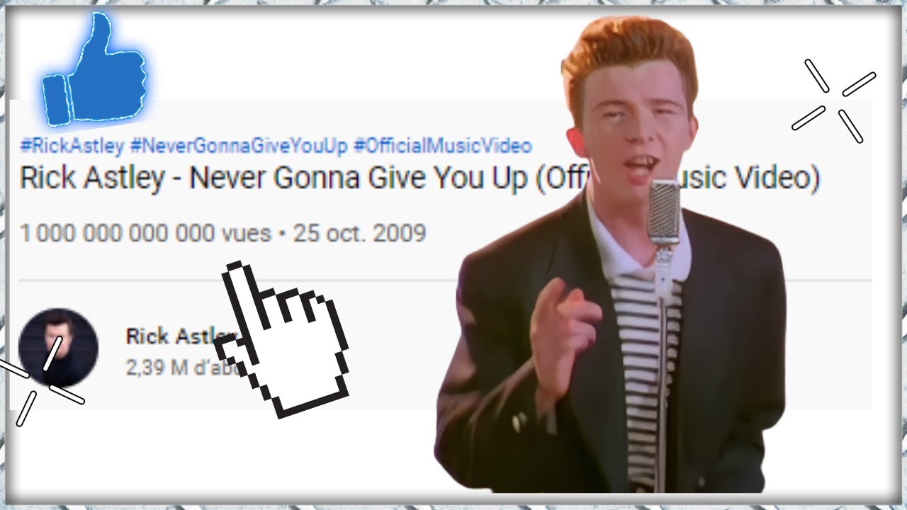 Never Gonna Give You Up Hitting 1 BILLION Views or RICK ROLL... - YouTube