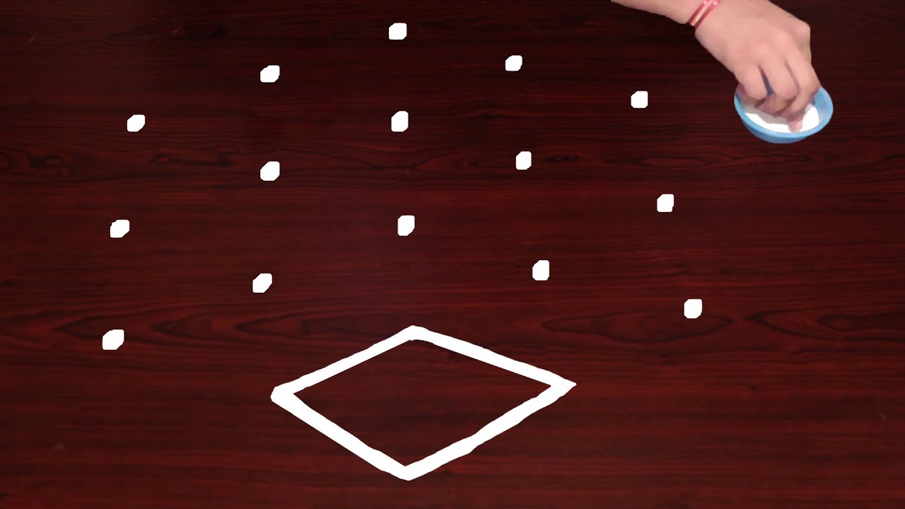 Rangoli With Geometric(Rhombus) Shapes 5X3 Dots | Rangoli | Muggulu ...