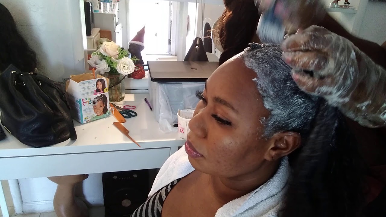 How I apply relaxer ( part two) - YouTube