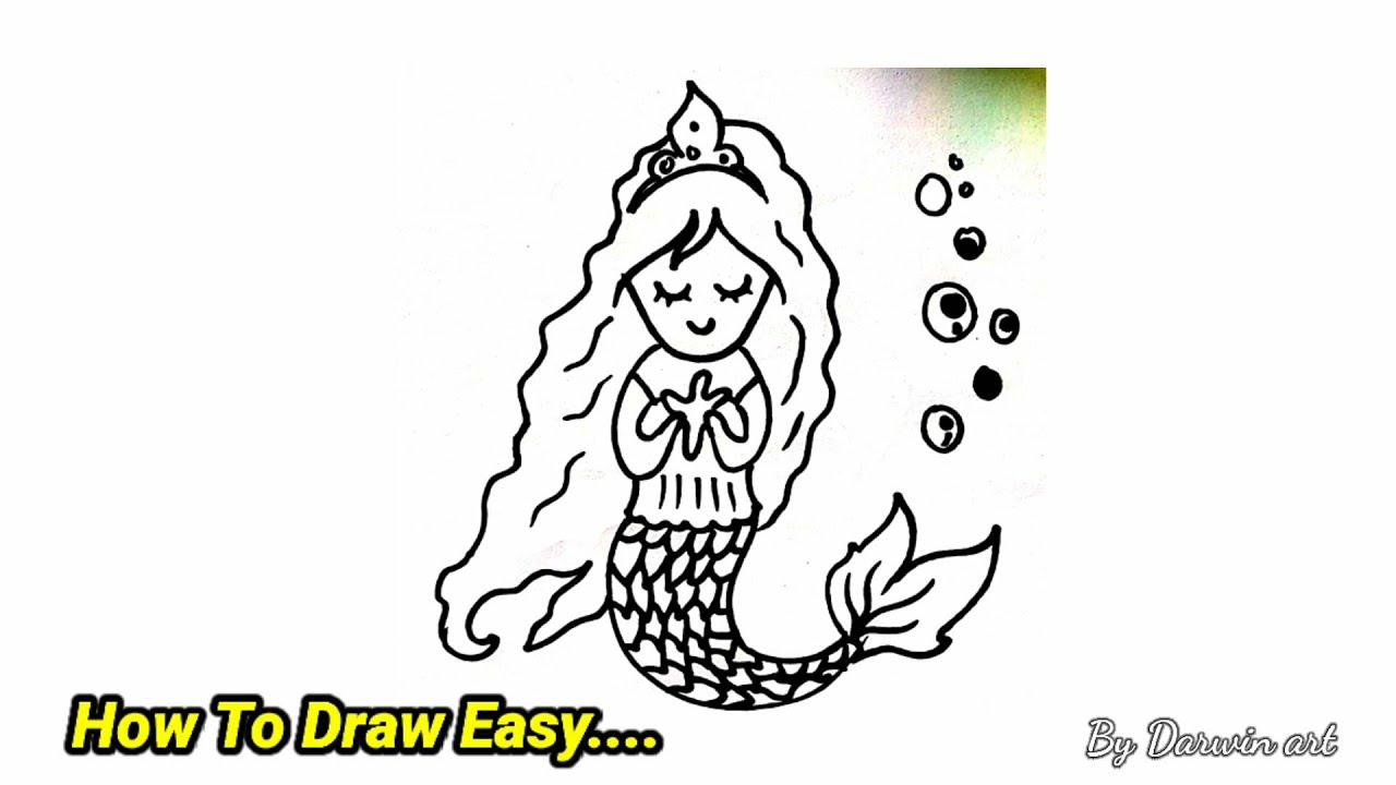 How To Draw Mermaids Easy | step by step - YouTube