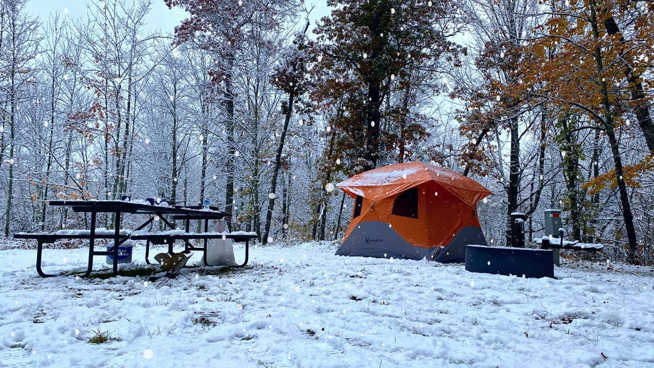 Fall Camping in Unexpected Weather - YouTube