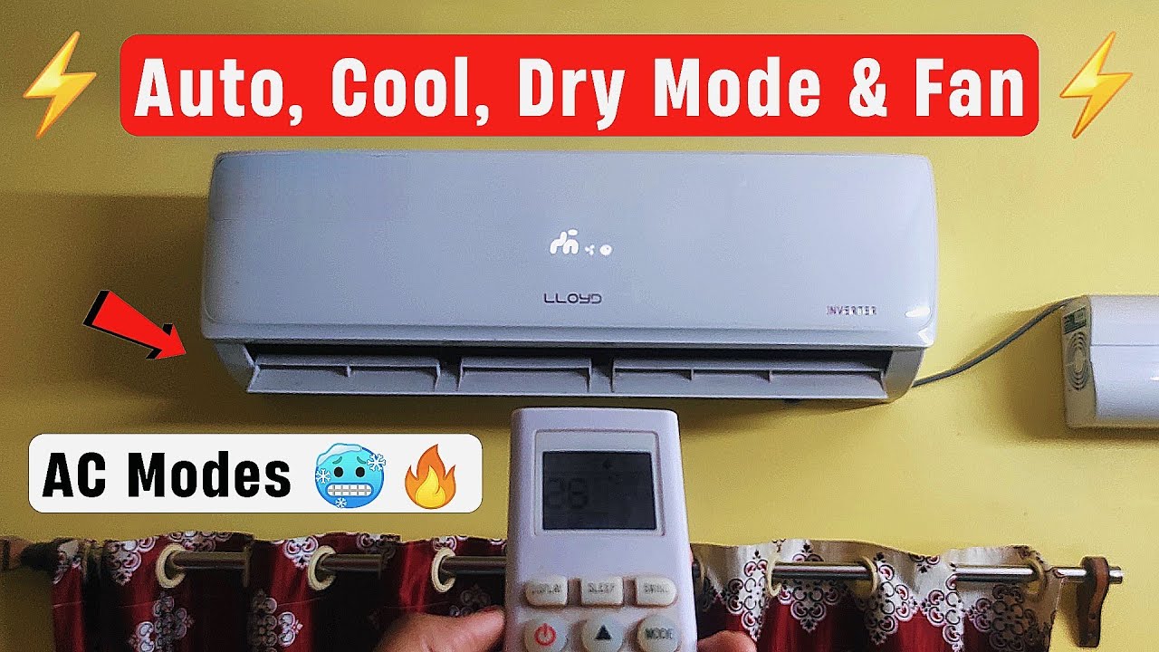 AC Modes : Differences Between Auto, Cool, Dry Mode & Fan - YouTube