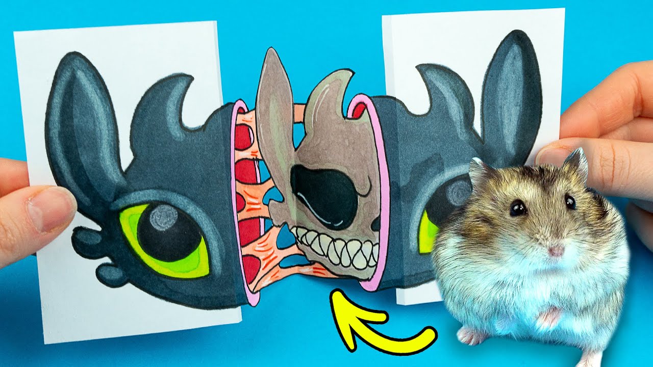 Drawing DANCING TOOTHLESS Transformation Paper Craft - YouTube