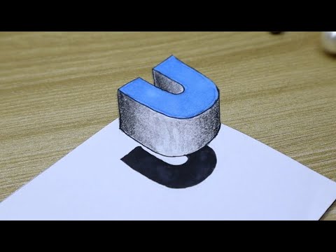 How To Draw 3D Letter U | Simple 3D Illusion Art - YouTube