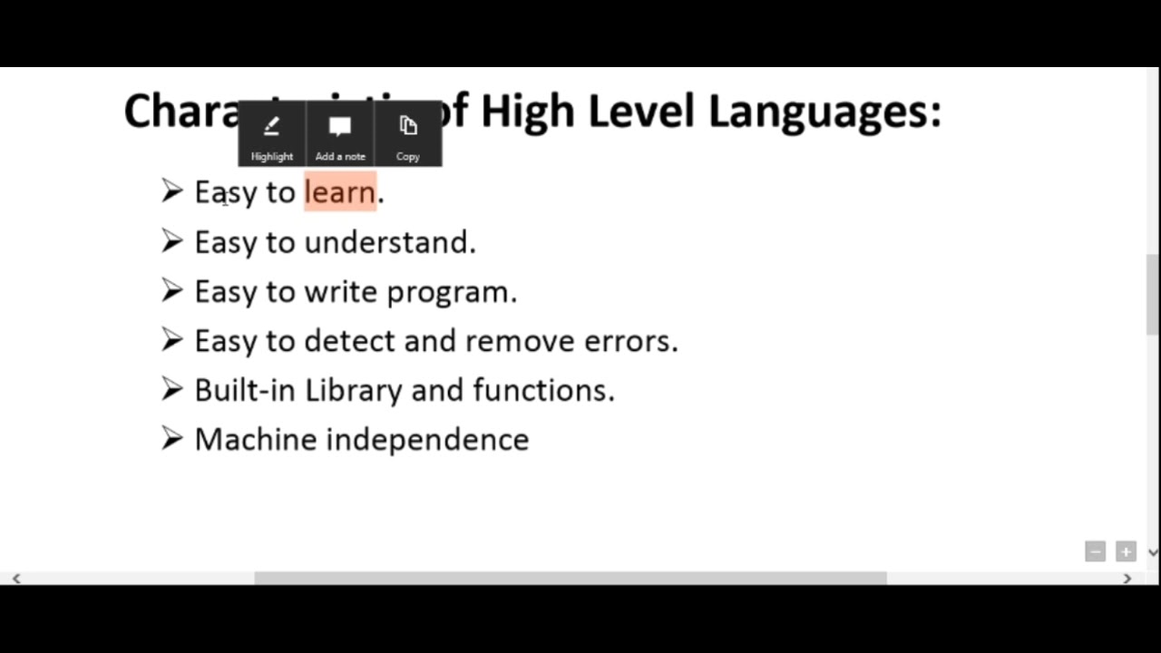 Topic# 22, Characteristic of High Level Language | 10 class computer science | chapter-2 - YouTube