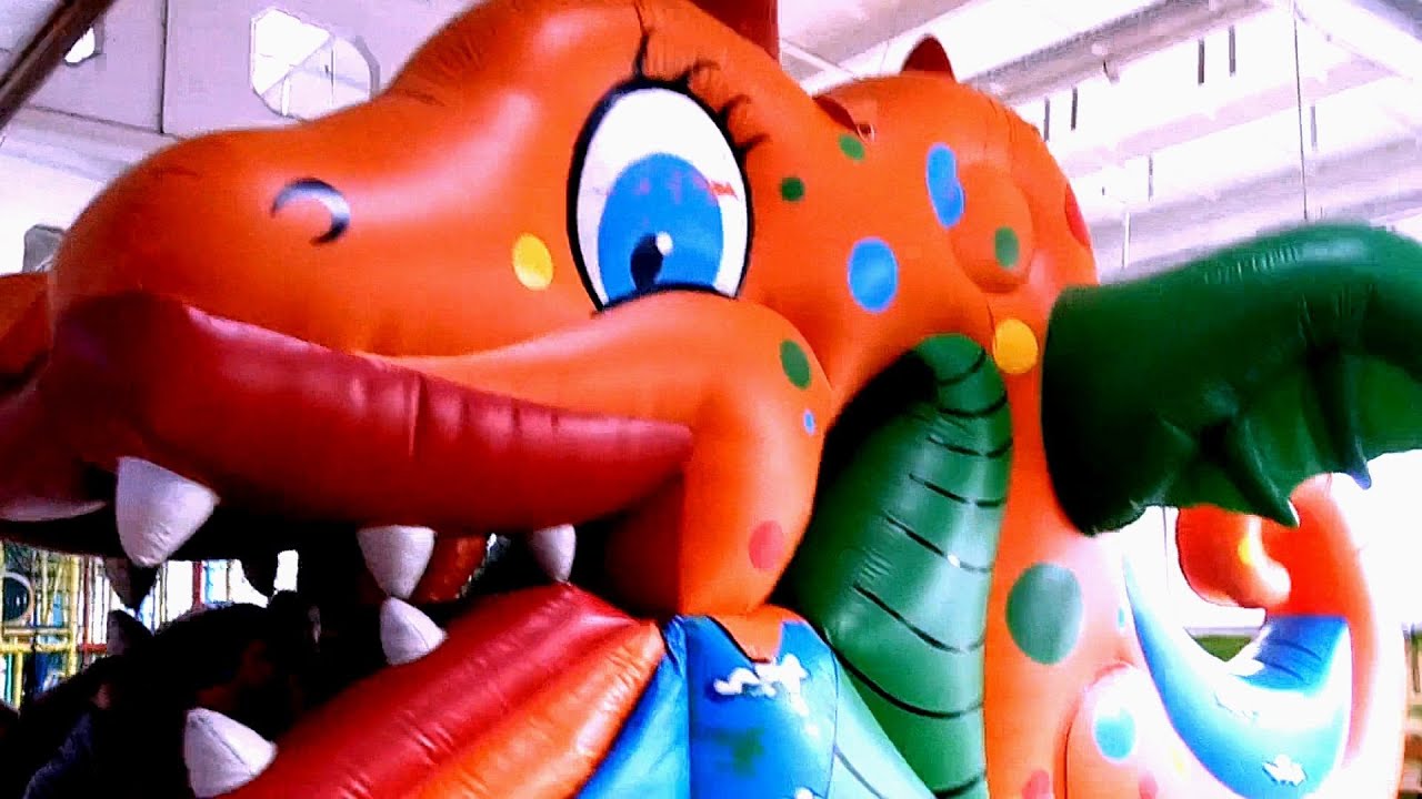 Indoor playground for kids with inflatable big fish. Funny video - YouTube