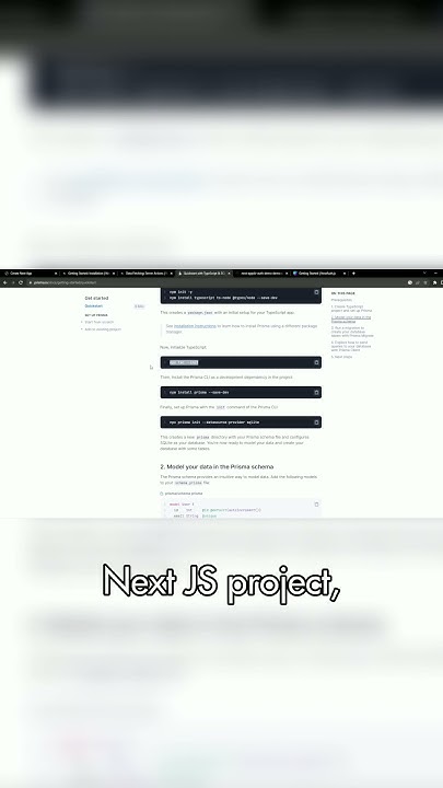 Initializing Prisma in a Next.js project with TypeScript - YouTube