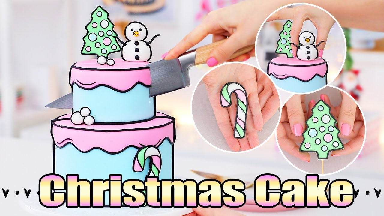 Cartoon-Style Christmas Cake Tutorial: A Sweet and Festive Bake! 🎄🎄 Tan ...