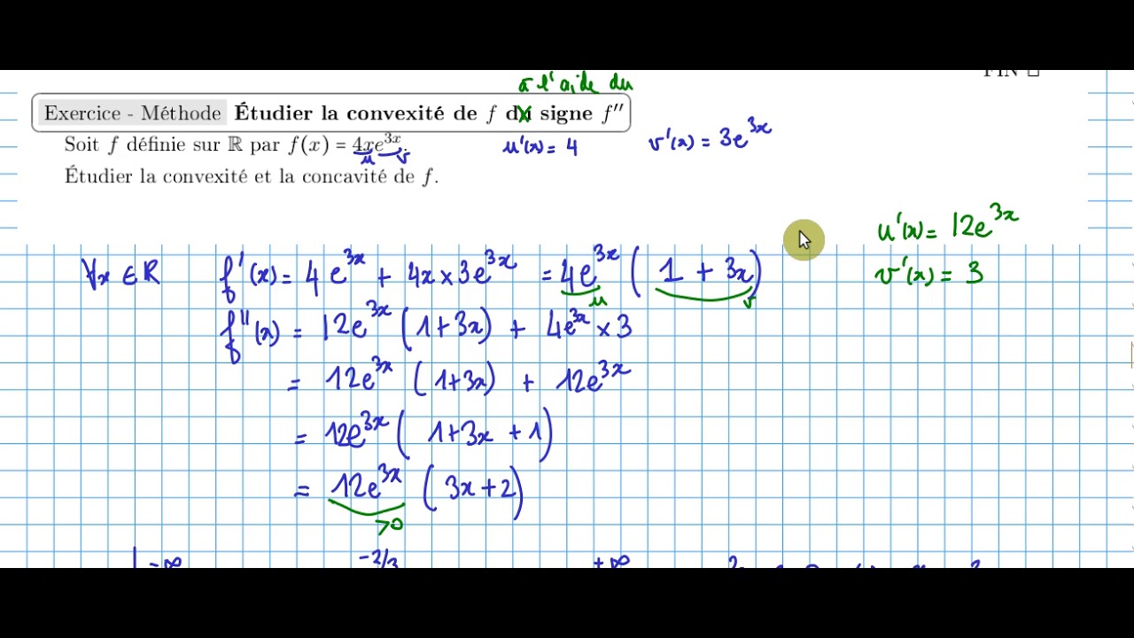 TS Cours Continuité et convexité Partie 10: Étudier la convexité ...