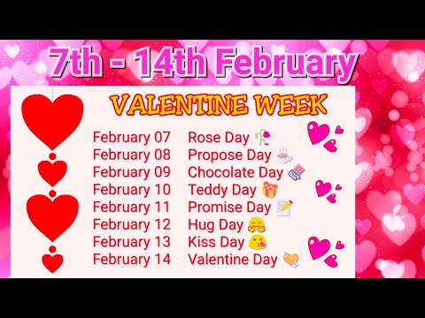 Valentine's Week List WhatsApp Status Video | Week of Love February 7-14 Valentine Week Greetings