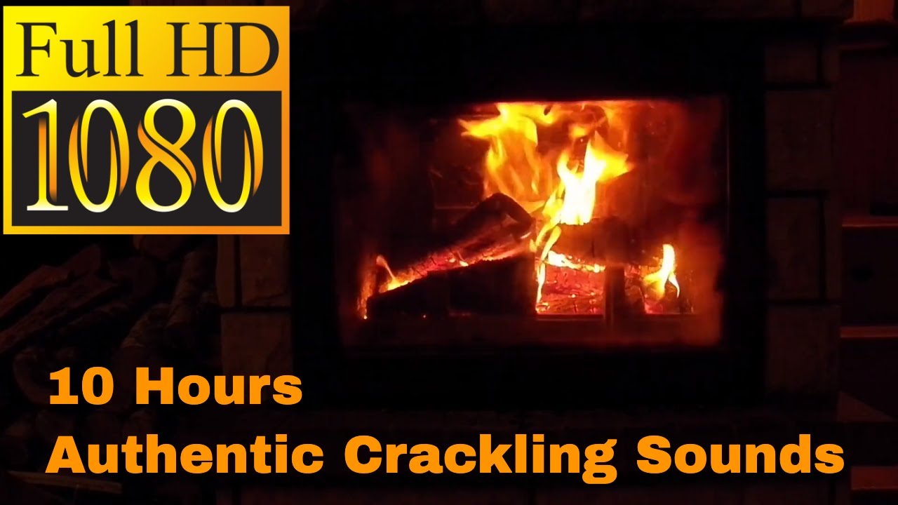Cozy Wood Stove | 10 Hours of Crackling Fire Sounds | Full HD - YouTube